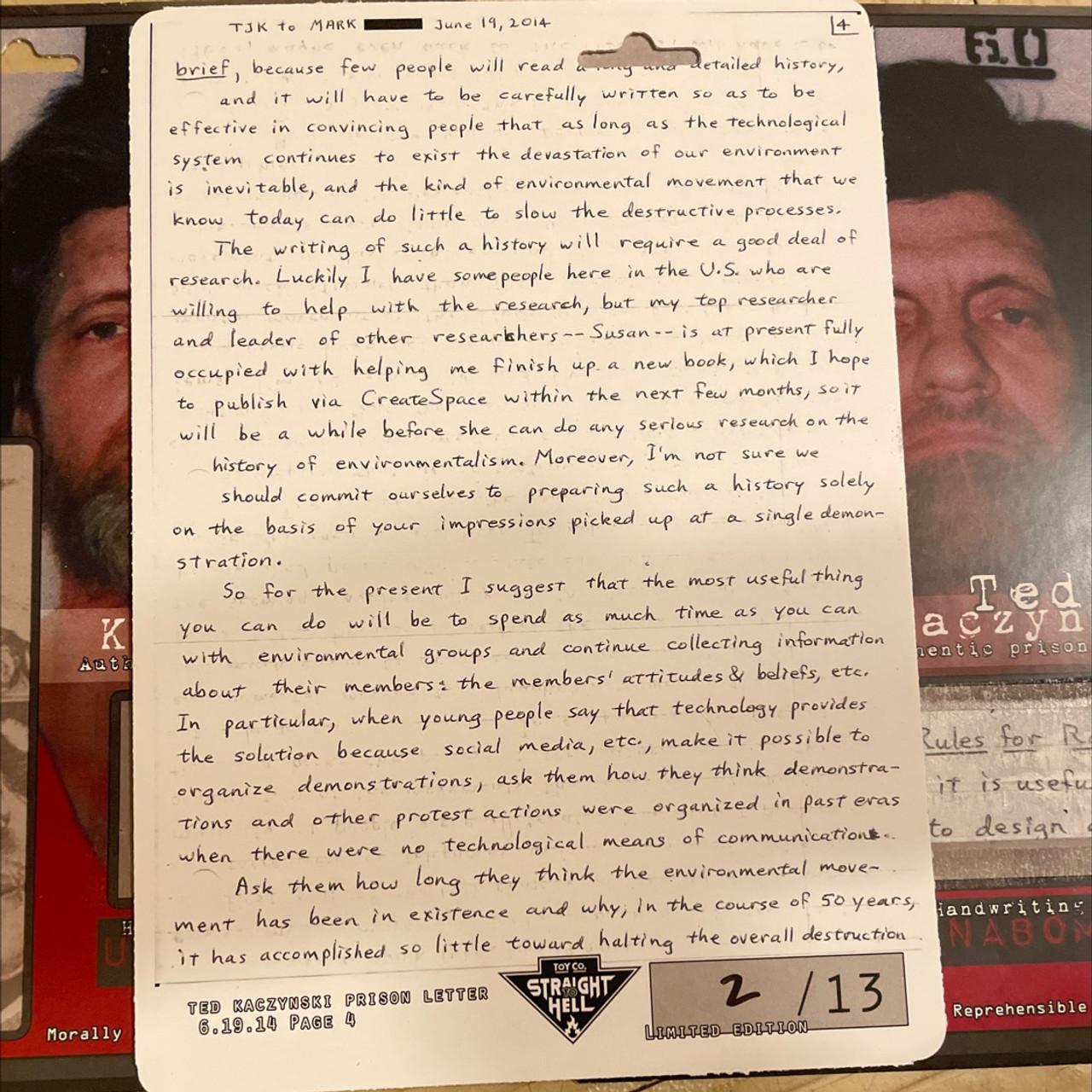 Ted Kaczynski's Correspondence with Mark from Australia | The Ted K Archive