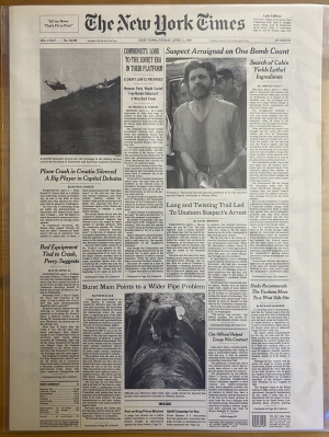 Suspect Arraigned on One Bomb Count | The Ted K Archive